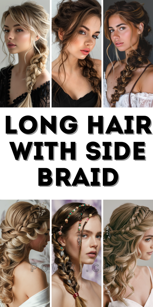 Long Hair with Side Braid: 36 Stunning Hairstyles for Elegant and Easy ...