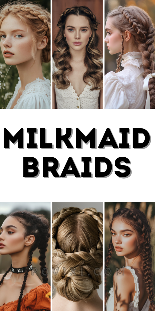 31 Milkmaid Braids Ideas for Short, Long Hair with Bangs, Scarf ...