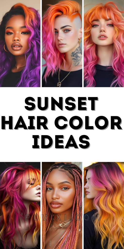 34 Sunset Hair Color Ideas 2024: Styles Including Fire Red, Purple ...