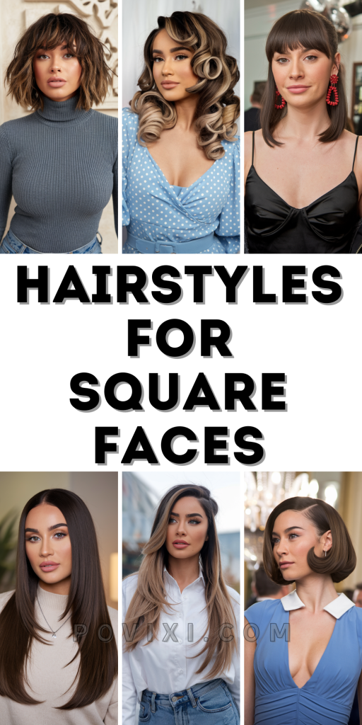 Hairstyles for Square Faces: 34 Ideas From Short Bob to Long Waves for ...