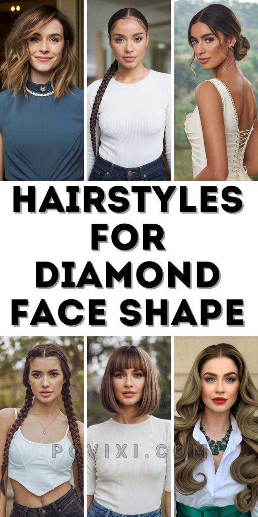 34 Unique Women's Hairstyles for Diamond Face Shape: Bangs, Bobs ...