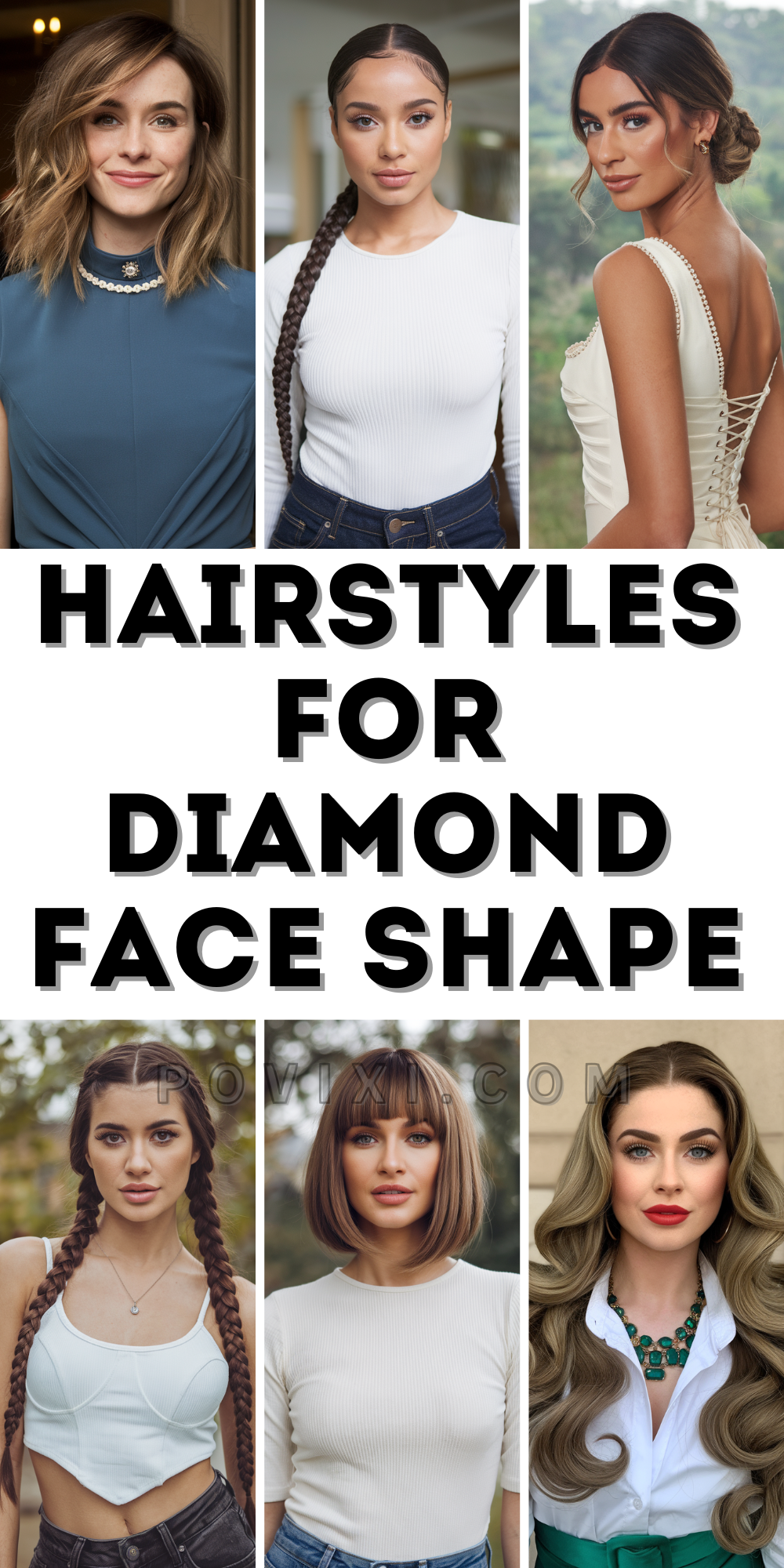 34 Unique Women's Hairstyles for Diamond Face Shape: Bangs, Bobs ...