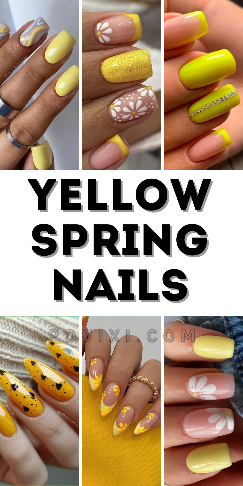 Yellow Spring Nails: 31 Ideas For 2025 With Flowers, Glitter And Cute ...